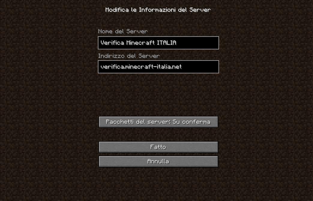 Minecraft Italia | Verifica